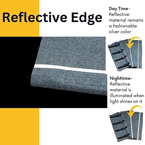 Reflective RV Step Covers 3 Pack - Camper Stairs Carpet with Reflective Strip and Quick Release Snap Fasteners - 22" Wide RV Stair Covers - Wrap Around RV Step Rug - RV Step Cover for a Cleaner RV