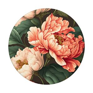 Vintage Peony Inspired Flower Plant Lover Funny gardening PopSockets Swappable PopGrip