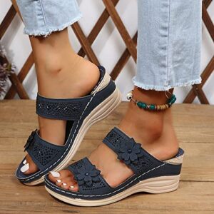 JMMSlmax Sandals for Women Dressy Summer Comfy Slip-On Sandals Summer Casual Beach Shoes Open Toe Espadrille Platform