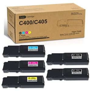 versalink c400/c405 extra high toner cartridge 5-pack 2black, cyan, magenta, yellow, replacement for xerox versalink c400d c400dn c405 c405dn c405n printer - 106r03512 106r03513 106r03514 106r03515