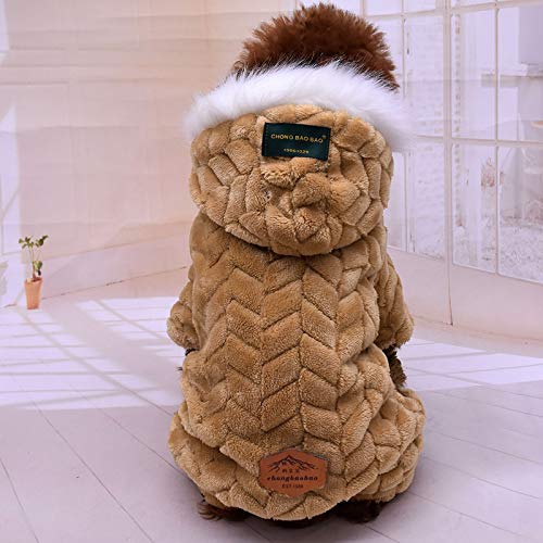 Puppy Sweaters for Extra Small Dogs Boys Pet Clothing Hoodied Sweatshirts Dog Cat Clothes Plus Plush Large Dog Sweaters for Girls (XX-Large, Khaki)