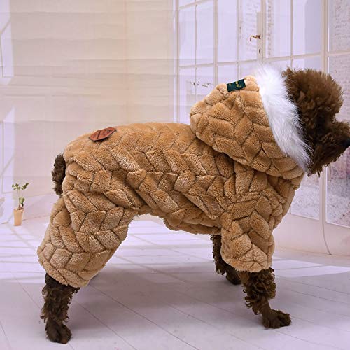 Puppy Sweaters for Extra Small Dogs Boys Pet Clothing Hoodied Sweatshirts Dog Cat Clothes Plus Plush Large Dog Sweaters for Girls (XX-Large, Khaki)