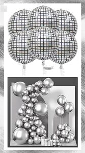 partywoo metallic silver balloons 85 pcs and disco silver foil balloons 6 pcs