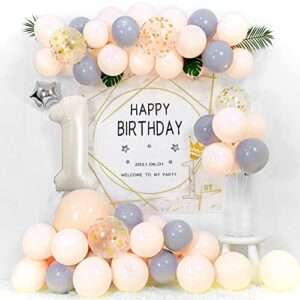 MJartoria Bundle 40 Inch Cream White 21 Number Balloons 21st Birthday Foil Balloon Large Digital Balloon for Birthday Party Wedding Anniversary Baby Shower Decorations