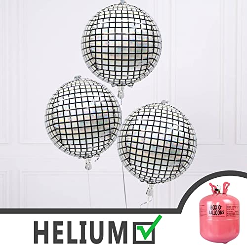 PartyWoo Metallic Silver Balloons 50 pcs 12 Inch and Disco Silver Foil Balloons 6 pcs