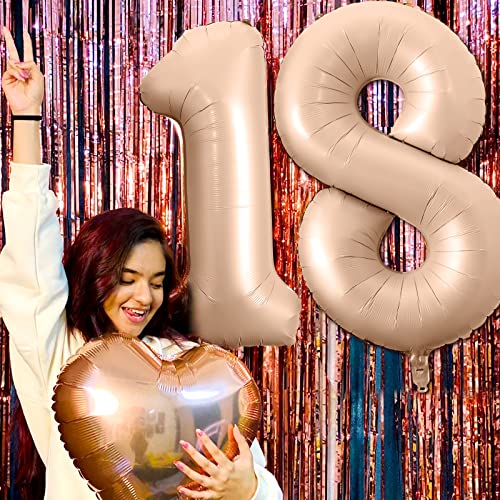 MJartoria Bundle 40 Inch Caramel 31 Number Balloons 31st Birthday Foil Balloon Large Digital Balloon for Birthday Party Wedding Anniversary Baby Shower Decorations