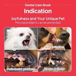 JAYU PET Dental Care Brush - Cat Toothbrush, Toothbrush for Small Dogs, Feline Toothbrush, Cat Dental Treat, Removing Bad Breath, Plaque, Tartar, Cat Teeth Brushing & Easy Cleaning, Soft Bristles