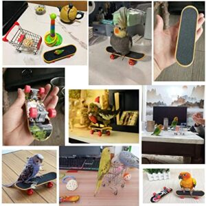 Dft Bird Toys, 6 Kinds Bird Training Toys Set Include Stacking Rings Skateboard Metal Trolley Coin Jar Bell Ball Toy to Improve IQ