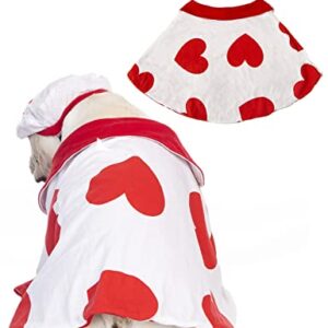 Impoosy 2PCS Valentine's Day Dog Costumes Pet Heart Clothes and Classic Hat Dogs Valentine Cosplay Shirt Cloak for Dogs Cats (M)