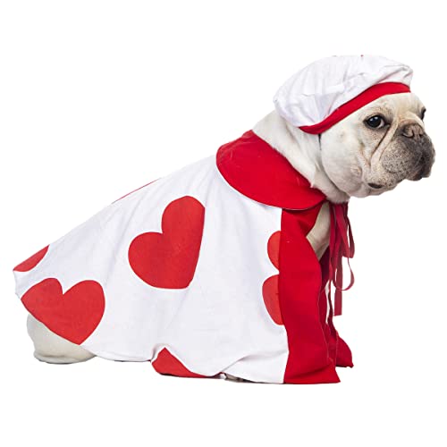 Impoosy 2PCS Valentine's Day Dog Costumes Pet Heart Clothes and Classic Hat Dogs Valentine Cosplay Shirt Cloak for Dogs Cats (M)