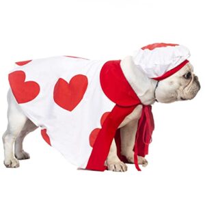 Impoosy 2PCS Valentine's Day Dog Costumes Pet Heart Clothes and Classic Hat Dogs Valentine Cosplay Shirt Cloak for Dogs Cats (M)