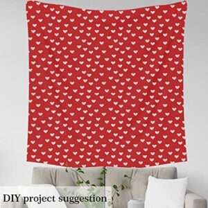 Red White Fabric by The Yard Cute Heart Pattern Upholstery Fabric for Sewing Valentine Day Gift Decorative Fabric Cartoon Geometric Love Heart Outdoor Fabric DIY Waterproof Fabric,1 Yard,Red White