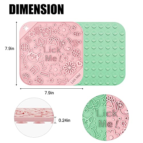 Dog Licking Mat for Dogs and Cats 2 PCS, Dog Peanut Butter Lick Pad with Suction Cups for Anxiety and Boredom Relief, Lick Mat Perfect for Bathing, Grooming and Nail Trimming