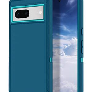 Hucasok for Google Pixel 7 Case Shockproof Rugged Full Body Protection Heavy Duty Dust/Drop Proof 3-Layer Durable Cover Case for Google Pixel 7 2022 Case, Turquoise