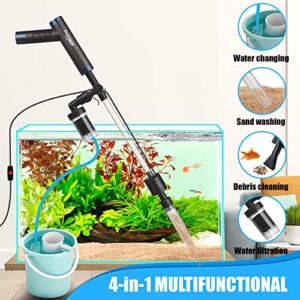 FREESEA Electric Aquarium Gravel Cleaner: Automatic Gravel Vacuum Cleaner Fish Tank Cleaning Tools for Change Water Wash Sand (DC 12V, 6W)