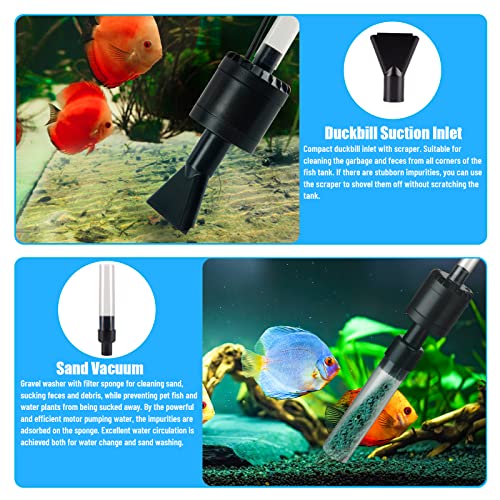 FREESEA Electric Aquarium Gravel Cleaner: Automatic Gravel Vacuum Cleaner Fish Tank Cleaning Tools for Change Water Wash Sand (DC 12V, 6W)