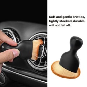 Car Interior Detailing Brush,Ultra-Soft Car Detailing Brushes,Car Interior Cleaning Tool Car Brushes for Detailing,Curved Design Car Detailing Brush for Cleaning Panels, Air Vent, Leather (Brown)