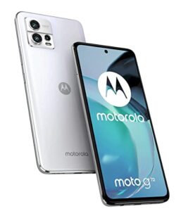 motorola moto g72 4g lte 128gb + 6gb unlocked global (only tmobile/metro/mint/tello usa market) nfc 108mp triple camera + (fast car charger bundle) (bright white)