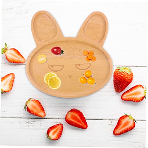 2pcs Bamboo Family Snack Condiments Decorative Adorable Animal Desktop Holidays Sauce Dish Restaurant Easter Fruit Tray Holder Plate Candy Plates Dinners Nuts Wooden Farmhouse