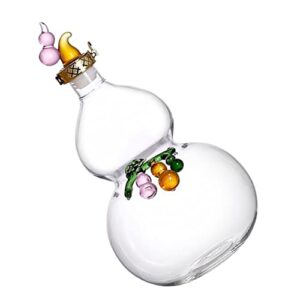 Zerodeko 2pcs Large Decoration Lu Multifunction Wu Drinking Shape Flask Transparent Random Feng Glass Holder Chinese Delicate Funny Ornament Capacity Wine Water Hu Container Shui Lou