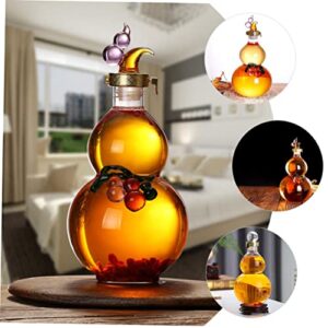 Zerodeko 2pcs Large Decoration Lu Multifunction Wu Drinking Shape Flask Transparent Random Feng Glass Holder Chinese Delicate Funny Ornament Capacity Wine Water Hu Container Shui Lou