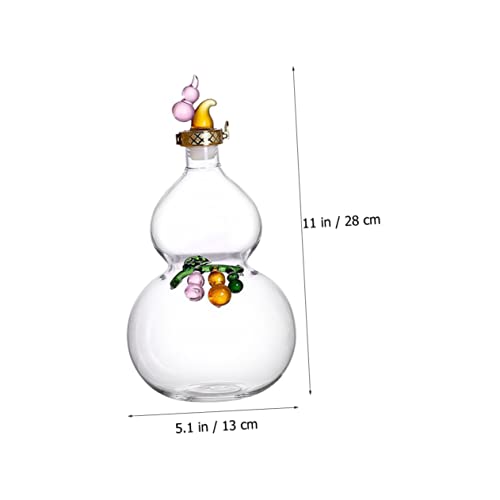 Zerodeko 2pcs Large Decoration Lu Multifunction Wu Drinking Shape Flask Transparent Random Feng Glass Holder Chinese Delicate Funny Ornament Capacity Wine Water Hu Container Shui Lou