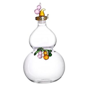 Zerodeko 2pcs Large Decoration Lu Multifunction Wu Drinking Shape Flask Transparent Random Feng Glass Holder Chinese Delicate Funny Ornament Capacity Wine Water Hu Container Shui Lou