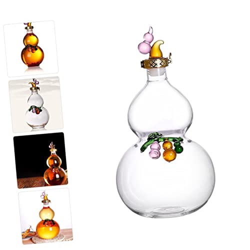 Zerodeko 2pcs Large Decoration Lu Multifunction Wu Drinking Shape Flask Transparent Random Feng Glass Holder Chinese Delicate Funny Ornament Capacity Wine Water Hu Container Shui Lou