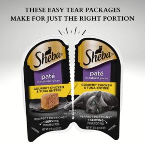 Sheba Wet Cat Food Perfect Portions Pate & Cuts in Gravy Variety Pack - All Flavors, Beef, Chicken, Salmon, Turkey, Tuna, White Fish, Mixed Grill - (12 Pack 24 Servings) with 2 Mouse Cat Toys