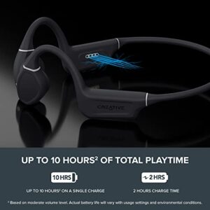 Creative Outlier Free Wireless Bone Conduction Headphones with Bluetooth 5.3, IPX5 Sweat and Water Splash Resistance, Multipoint Connectivity, Up to 10 Hours of Battery Life, Built-in Mic