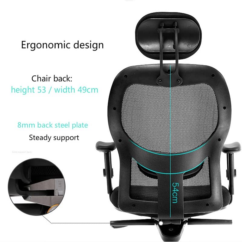 ZLXDP Ergonomic Computer Chair Home Swivel Chair Boss Seat Thicken Cushion Comfortable Reclinable Office Chair Sync Back Function