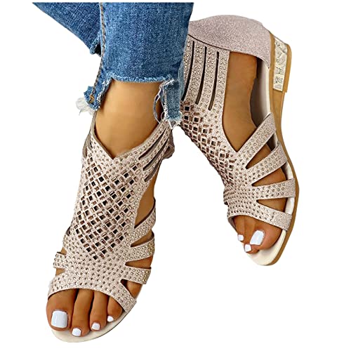 Quealent gladiator sandals for women Wedge Sandals for Women Dressy Summer Platform Espadrille High Heel Sandals 2023 Casual Wedge Sandals Open Toe Roman Shoes