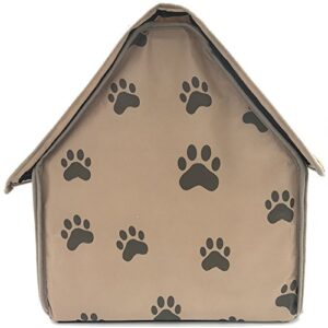 AQIYI Indoor Cat Dog House Room Foldable Pet Bed Cats and Dogs Warm Cave Sleeping Beds Portable (Brown)