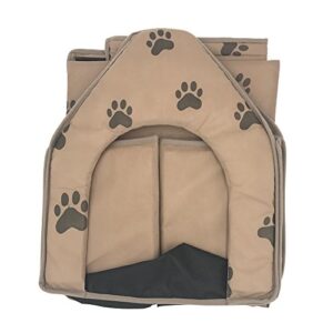 AQIYI Indoor Cat Dog House Room Foldable Pet Bed Cats and Dogs Warm Cave Sleeping Beds Portable (Brown)