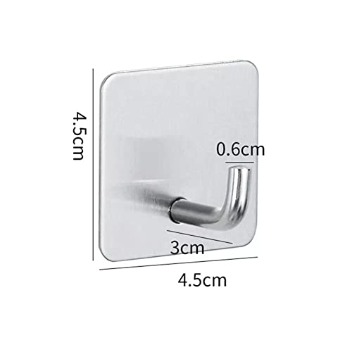 Stainless Steel Adhesive Hooks, Wall Hooks, Hook Rack Waterproof Extra Strong Adhesive Hooks for Bathroom, Kitchen Bedroom