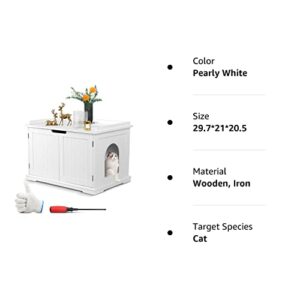 Extra Large Cat Litter Box Enclosure,Wooden Cat Box Enclosure Indoor Fit Most of Litter Box Decorative Box Furniture with Double Doors Cat Box Furniture Hidden