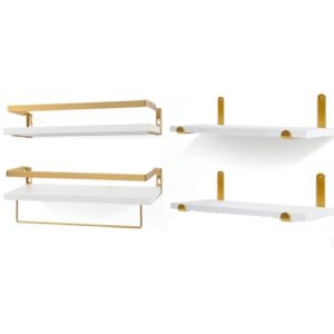 afuly floating shelves white gold wall shelves