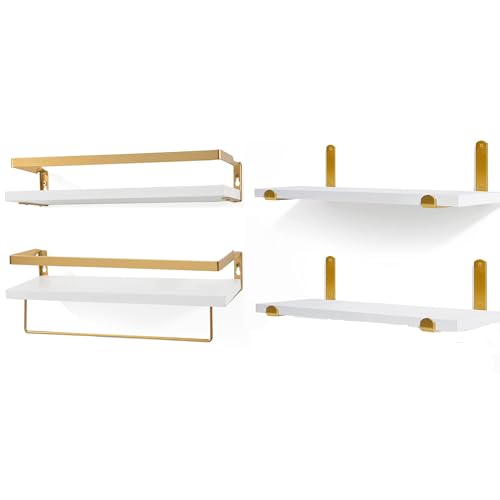 Afuly Floating Shelves White Gold Wall Shelves