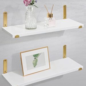 Afuly Floating Shelves White Gold Wall Shelves