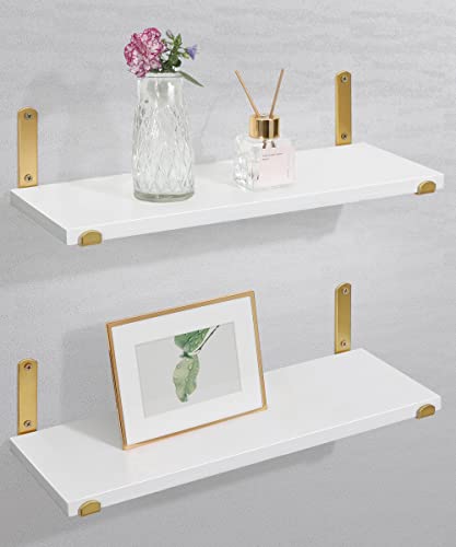 Afuly Floating Shelves White Gold Wall Shelves