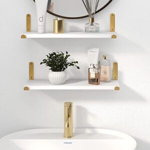 Afuly Floating Shelves White Gold Wall Shelves