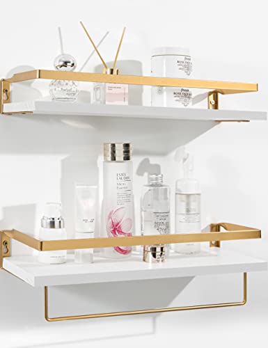 Afuly Floating Shelves White Gold Wall Shelves