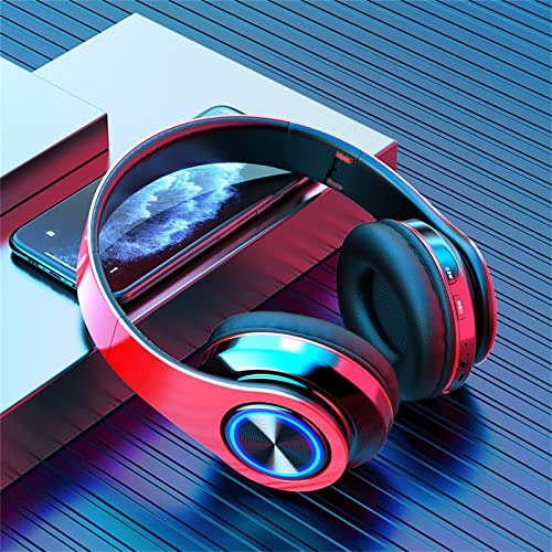 Head-Mounted Folding Wireles Bluetooth Headset - 7-Color Gradient Aperture Built in Mic Wireless Bluetooth 5.0 Headphone - Hi-Fi Stereo Wireless Stereo Headsets for Outdoor Sports