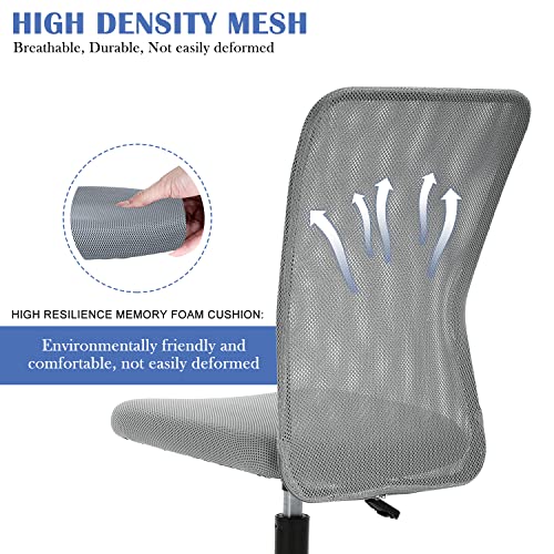 Office Chair Ergonomic Desk Chair Home Mid Back Computer Chair Height Adjustable Task Chair Modern Armless Rolling Swivel Chair with Back Support Mesh Executive Chair for Women Men