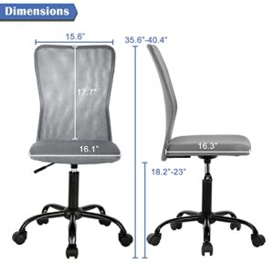 Office Chair Ergonomic Desk Chair Home Mid Back Computer Chair Height Adjustable Task Chair Modern Armless Rolling Swivel Chair with Back Support Mesh Executive Chair for Women Men