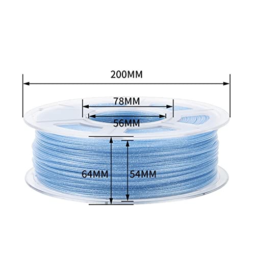 LYXDWRC 3D Printer PLA Filament, Glitter Sky Blue, 1.75mm +/- 0.02 Mm 1kg, Great for 3D Printing Pen 3D Printing