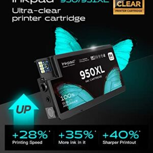 【Upgrade Chip】 950XL 951XL High-Yield Ink Cartridges 5 Combo Pack, Replacement for HP 950 951 XL Ink Cartridges, Works with OfficeJet Pro 8600 8610 8620 8625 Printer (2BK/1C/1M/1Y)