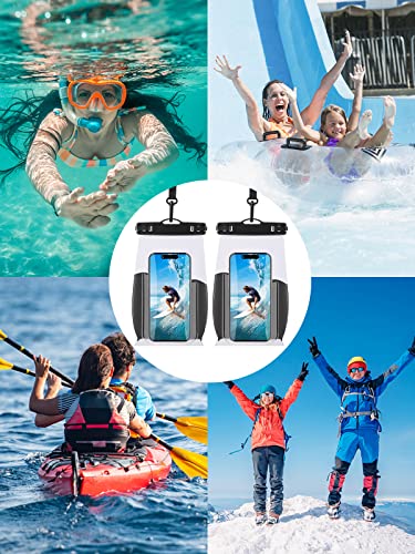 2 Pcs Large Waterproof Phone Pouch Up to 6.9", Floating Dry Bag for iPhone 14 13 12 11 Pro Max Galaxy S22 S21 Large Capacity Waterproof Bag Sunglasses Storage Dry Pouch for Swimming Rafting Boating