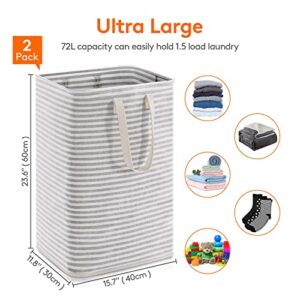 Lifewit 2 Pack 72L Laundry Hamper Pop Up Basket and 100L Clothes Hamper with Removable Bag