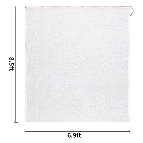 6.9' x 8.5' Large Fruit Tree Netting, Ultra Fine Mesh Garden Insect Tree Cover with Drawstring Transparent Bird Plant Barrier Flower Fruit Mesh Screen for Preventing Deer Squirrel Bug